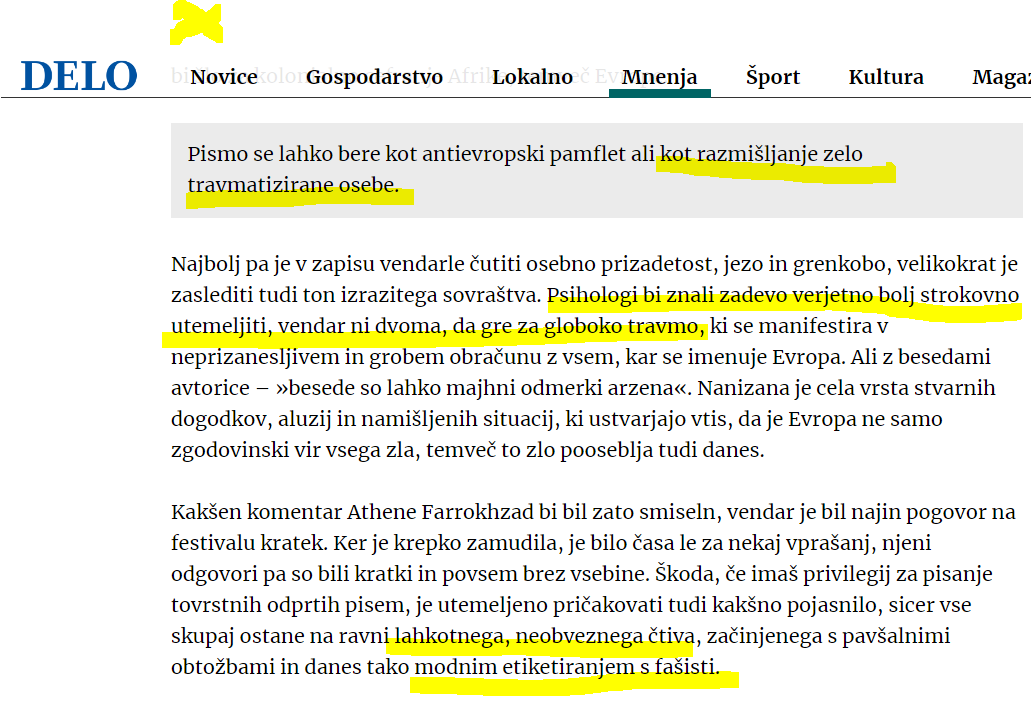 Avtorica »Odprtega pisma Evropi« na poti k psihologu - ::: IN MEDIA RES